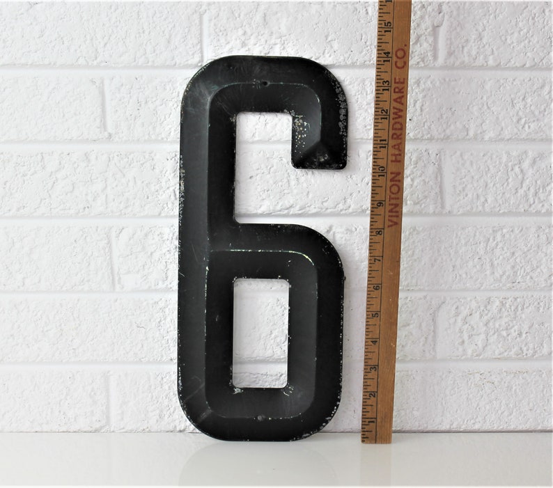 Black Metal Number 6 FREE SHIPPING Industrial Number 14 | Etsy