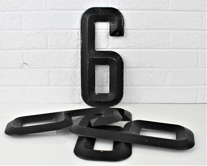 Black Metal Number 6 FREE SHIPPING Industrial Number 14 | Etsy