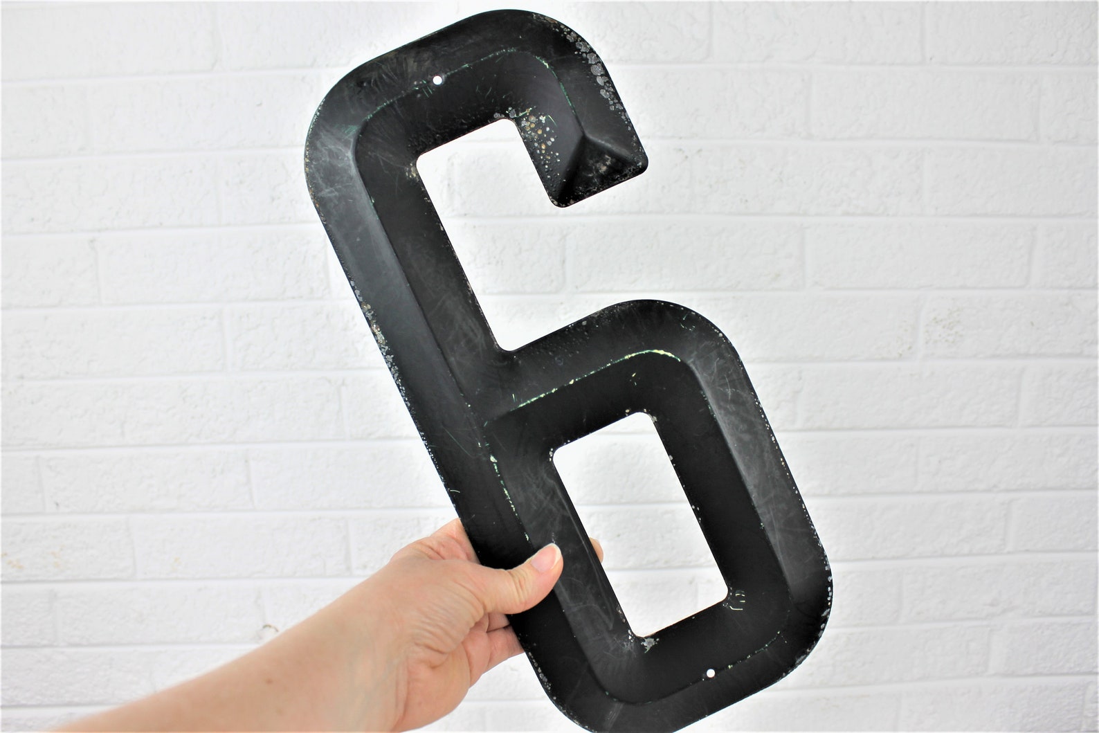 Black Metal Number 6 | FREE SHIPPING | Industrial Number | 14 Inch ...