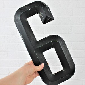 Black Metal Number 6 | FREE SHIPPING | Industrial Number | 14 Inch ...