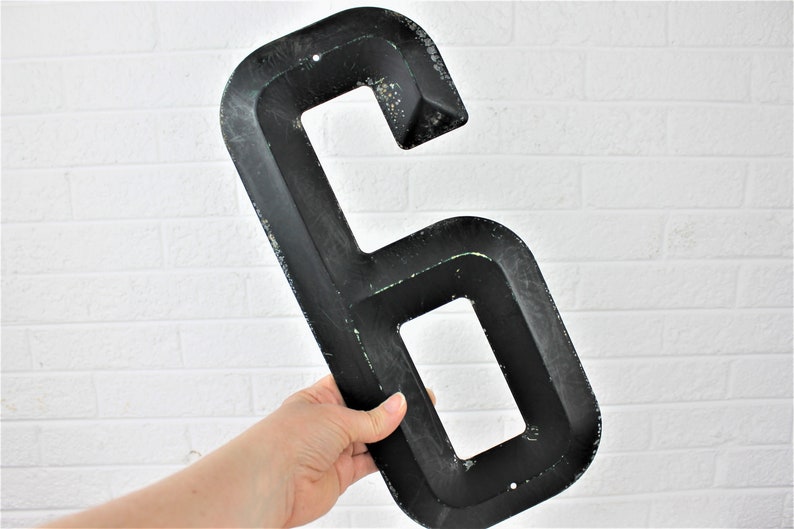 Black Metal Number 6 FREE SHIPPING Industrial Number 14 | Etsy