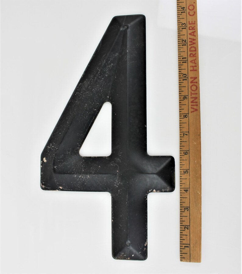 Black Metal Number 4 FREE SHIPPING Industrial Number 14 | Etsy