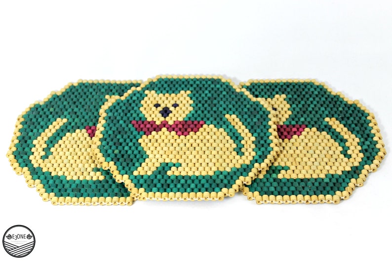 Wood Bead Cat Trivet | FREE SHIPPING - Etsy