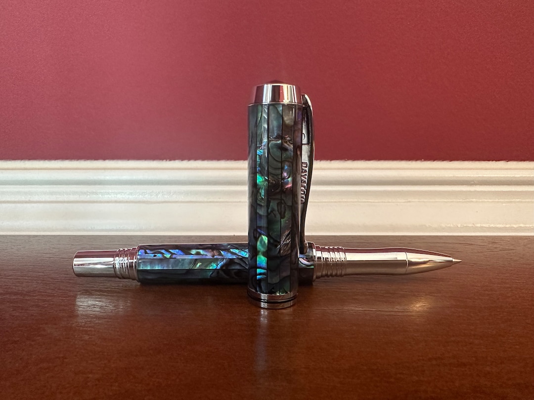 Paua Abalone Shell Pen | Rollerball Pen Chrome Finish | Rollerball ...