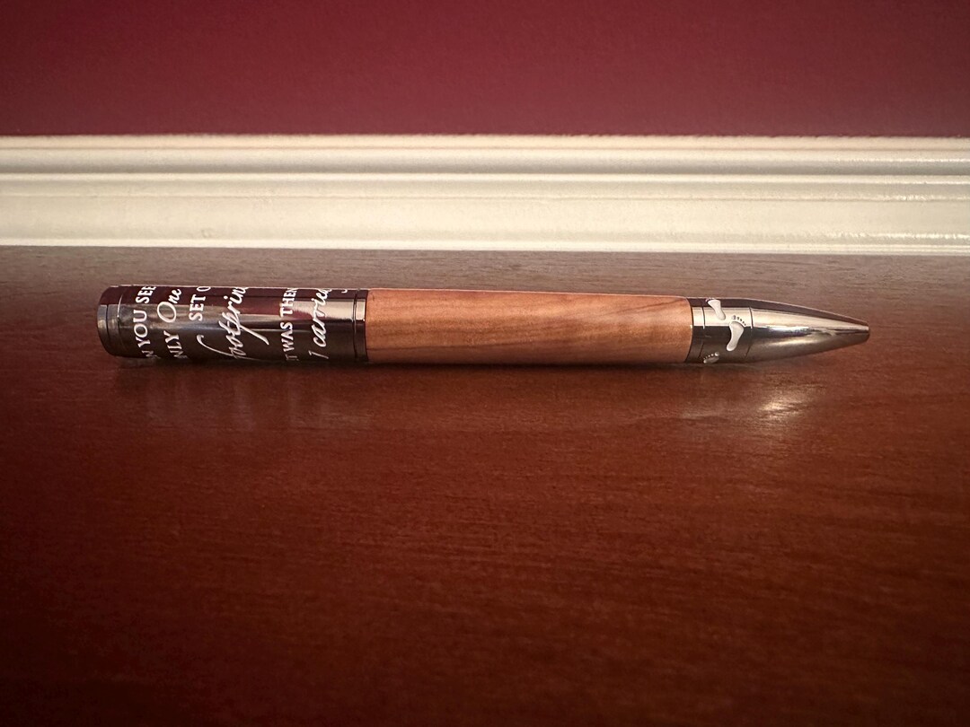 Footprints in the Sand Pen Olive Wood Handmade Gift Inspirational ...