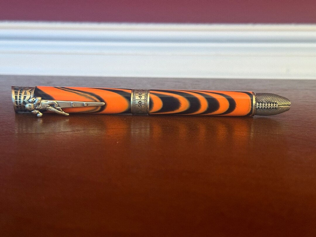 Football Pen - Football Theme Gift - Tiger Colors Acrylic - Orange and ...