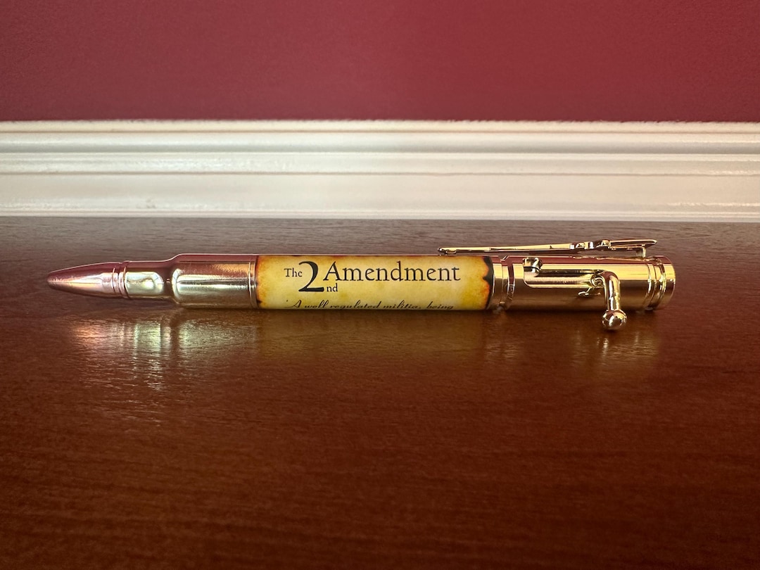 2nd Amendment Bolt Action Pen: 30 Caliber Bullet, Gold Finish - Etsy