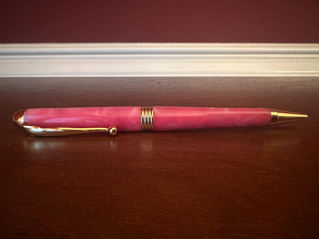 Pink Acrylic Pen | Handmade Pen Gift | Gold Finish | Birthday Gift ...