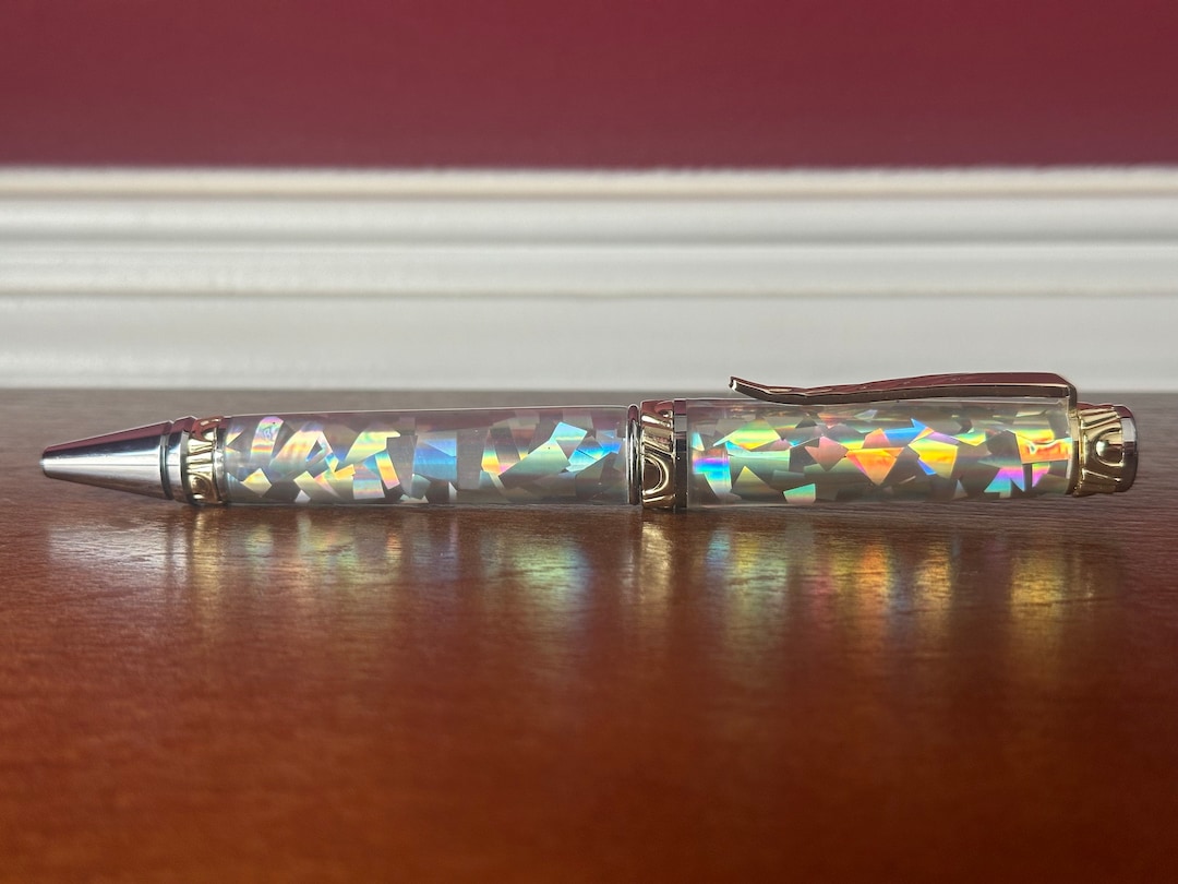 Crystal Prism Pen | White Acrylic Pen | Faceted Sparkle | Birthday Gift ...