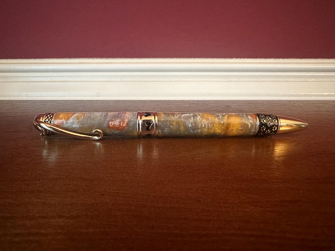 Cat Pen Tabby Cat Cat Theme Gift Cat Rescue Copper Color Swirls Acrylic ...