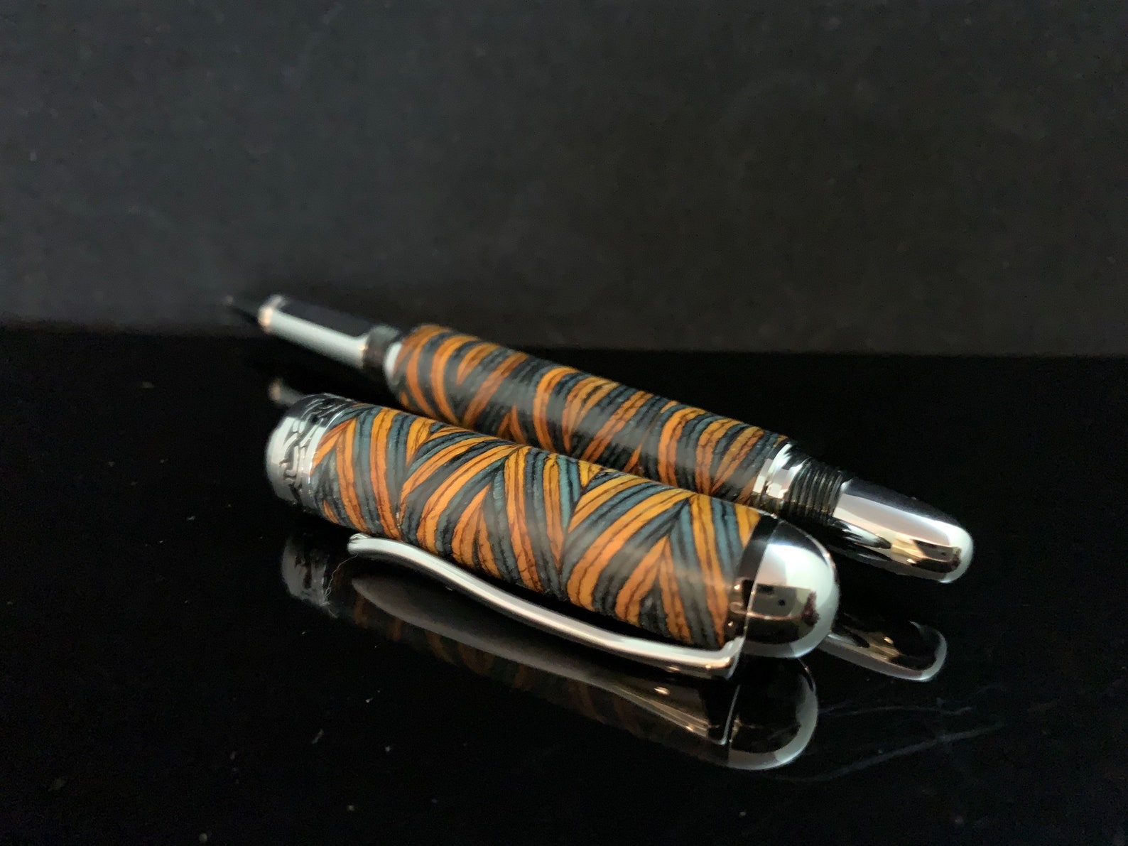 Southwestern Handmade Rollerball Pen Orange Turquoise Wood | Etsy