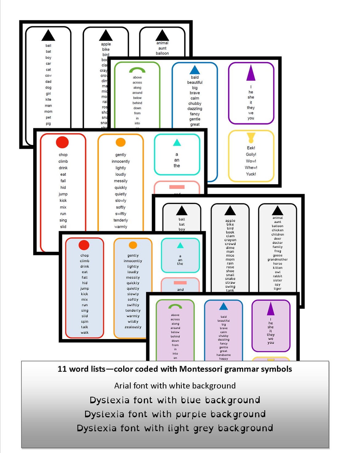 Montessori Grammar Symbol Sentence Cards Strips (34 in Set!) + BONUS ...
