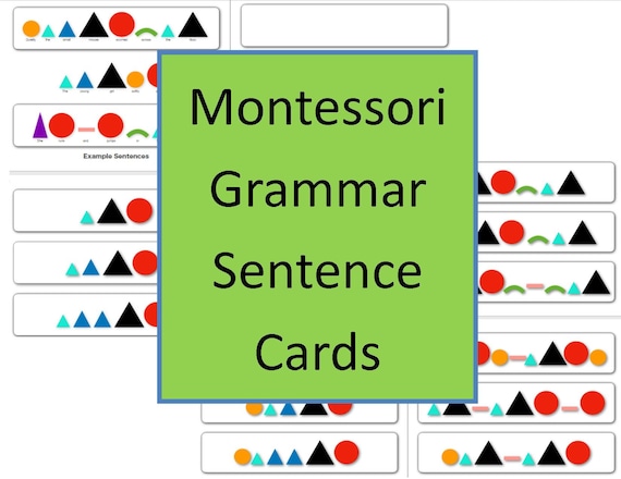 Montessori Grammar Symbol Sentence Cards Strips 34 in Set - Etsy