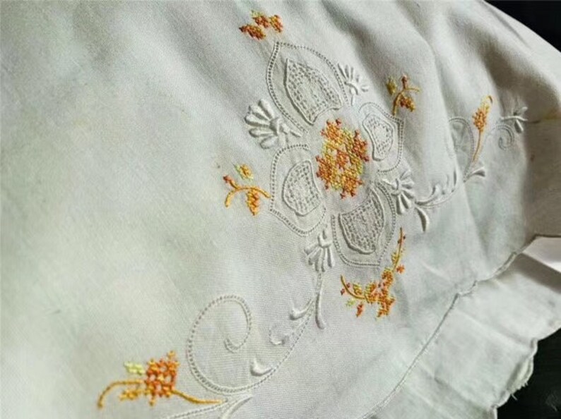 A Pair of Old Time Shabby Chic 100% Hand Cutwork Embroidery - Etsy