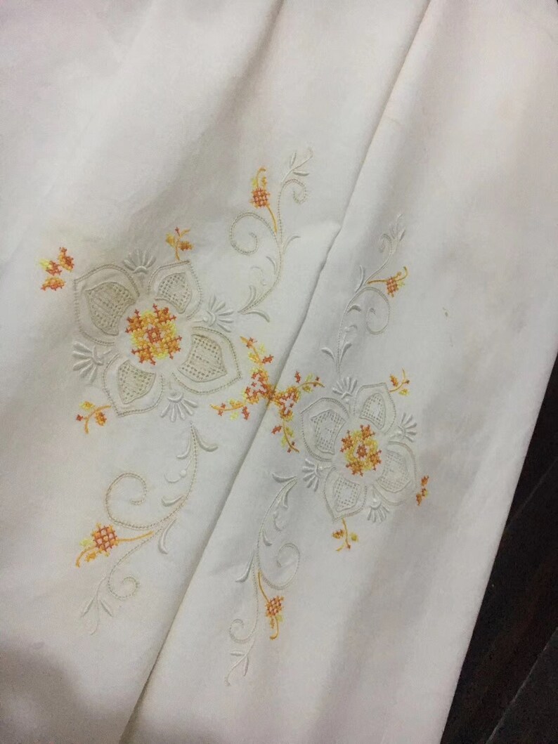 A Pair of Old Time Shabby Chic 100% Hand Cutwork Embroidery - Etsy