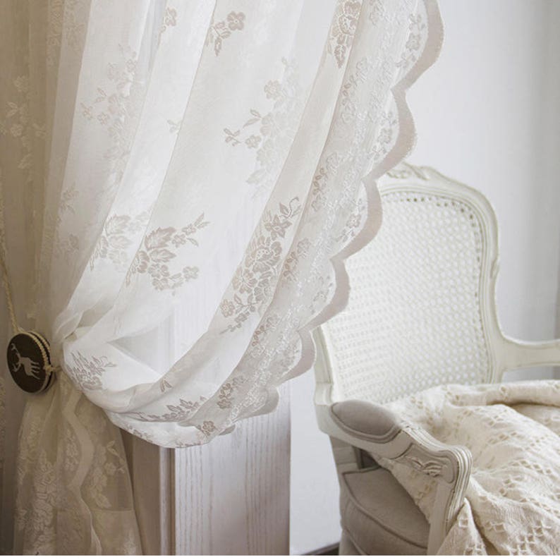 Shabby Chic Fairy Tale Vintage Rose Pattern White Lace Sheer | Etsy Canada