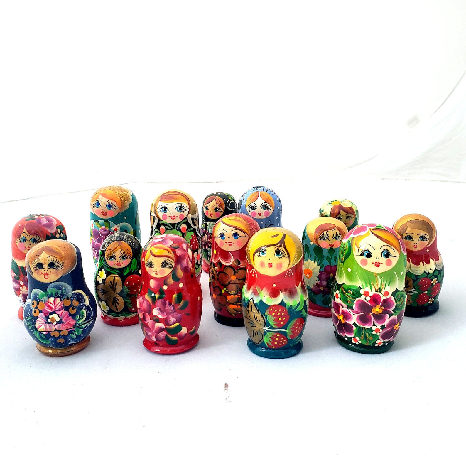 Traditional Hand Painted Nesting Dolls Set One Small Matryoshka ...