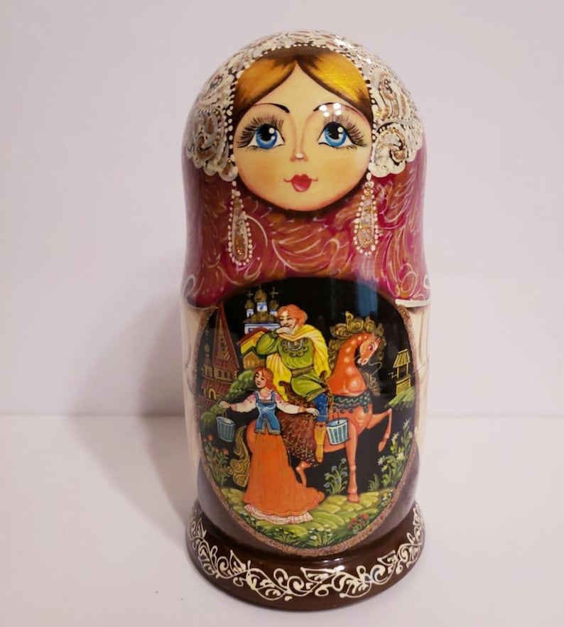 Muñecas rusas de cuento de hadas de Pushkin: juego de 7 matrioskas ...