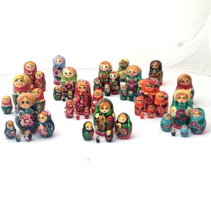 Traditional Hand Painted Nesting Dolls Set One Small Matryoshka ...