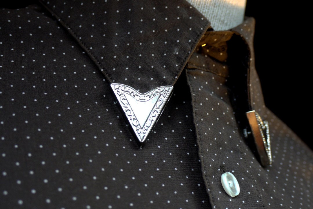 Silver & Gold Western Collar Tips- Screw Post Attachment - Etsy