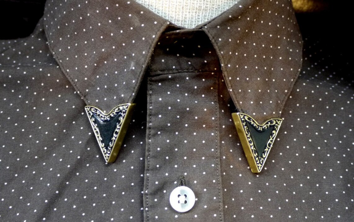 Silver & Gold Western Collar Tips- Screw Post Attachment - Etsy