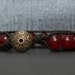 Ruby Red Jade on Black Brown Leather Boho Wrap Bracelet - Etsy