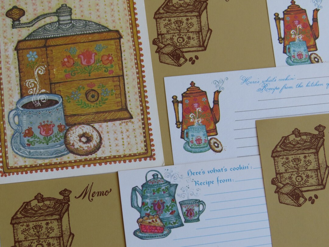 Vintage Current Note & Recipe Cards ~ Coffee Time~ Craft ~ Kitchen ...