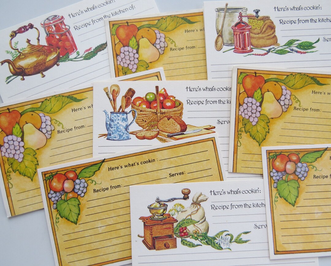 Vintage Current Recipe Cards ~ Craft Lot ~ Kitchen Heirloom Smash Book ...