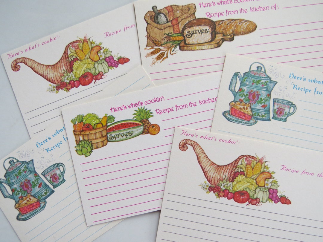 1980's Current Recipe Cards X 6 Cornucopia of Sweetness Heirloom Recipe ...