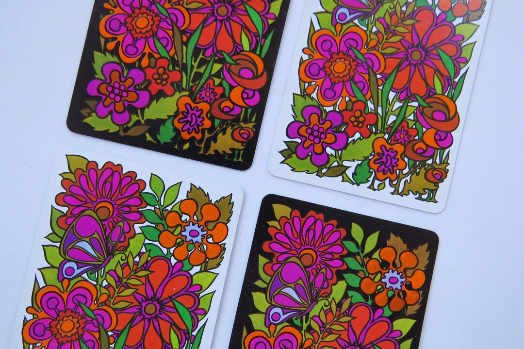 Vintage Ephemera Lot ~ Groovy Flower Power ~ Day Glow ~ Butterfly ...