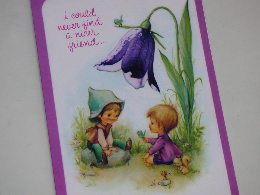 Vintage 70's Hallmark Little Charmer's Greeting Card ~ Elf Brownie ...