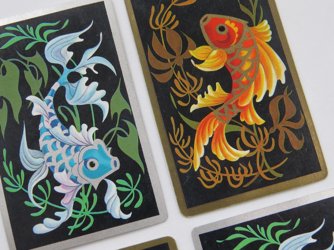 Beautiful Vintage Koi Fish Playing Card Ephemera Lot ~ Swap ~ Craft ...