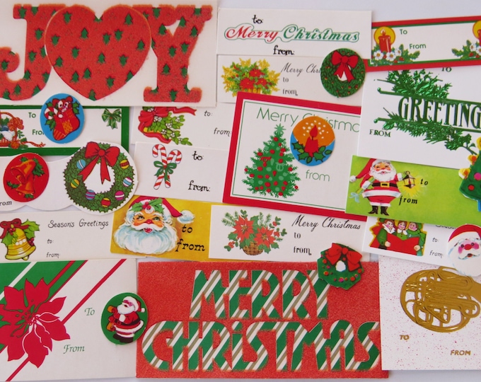 Vintage Christmas Gift Tags ~ 80's Variety Collection ~ Retro Paper ...
