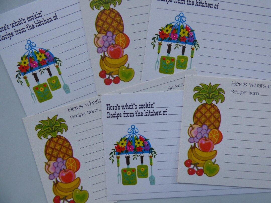 Country Kitchen Collection Vintage Current Recipe Cards X6 ~ Crafts ...
