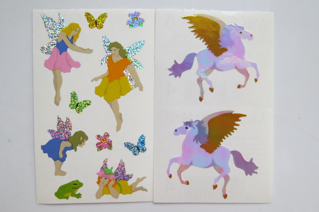 Opal Pegasus & Sparkle Fairies Mrs Grossman's Stickers Stationery ...