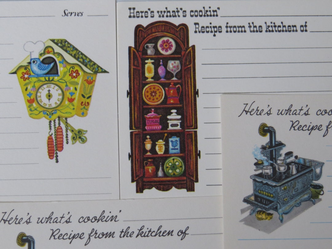 Country Kitchen Collection Vintage Current Recipe Cards X6 ~ Crafts ...