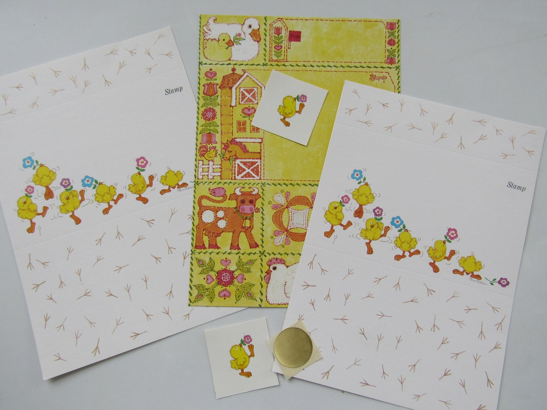 Vintage Stationery ~ Current Fold A Notes ~ Chicks Spring Farm ~ Set of ...