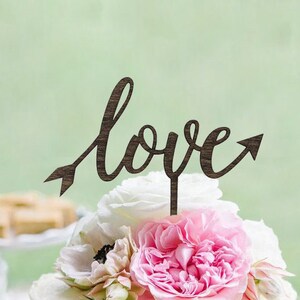 Rustic LOVE Wedding Cake Topper | Wooden Cake Topper | Engagement Cake ...