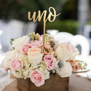 Spanish Table Numbers | Silver or Gold Table Numbers | Beach Wedding ...