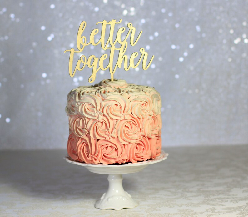 Gold Better Together Wedding Cake Topper Rustic Country Chic - Etsy