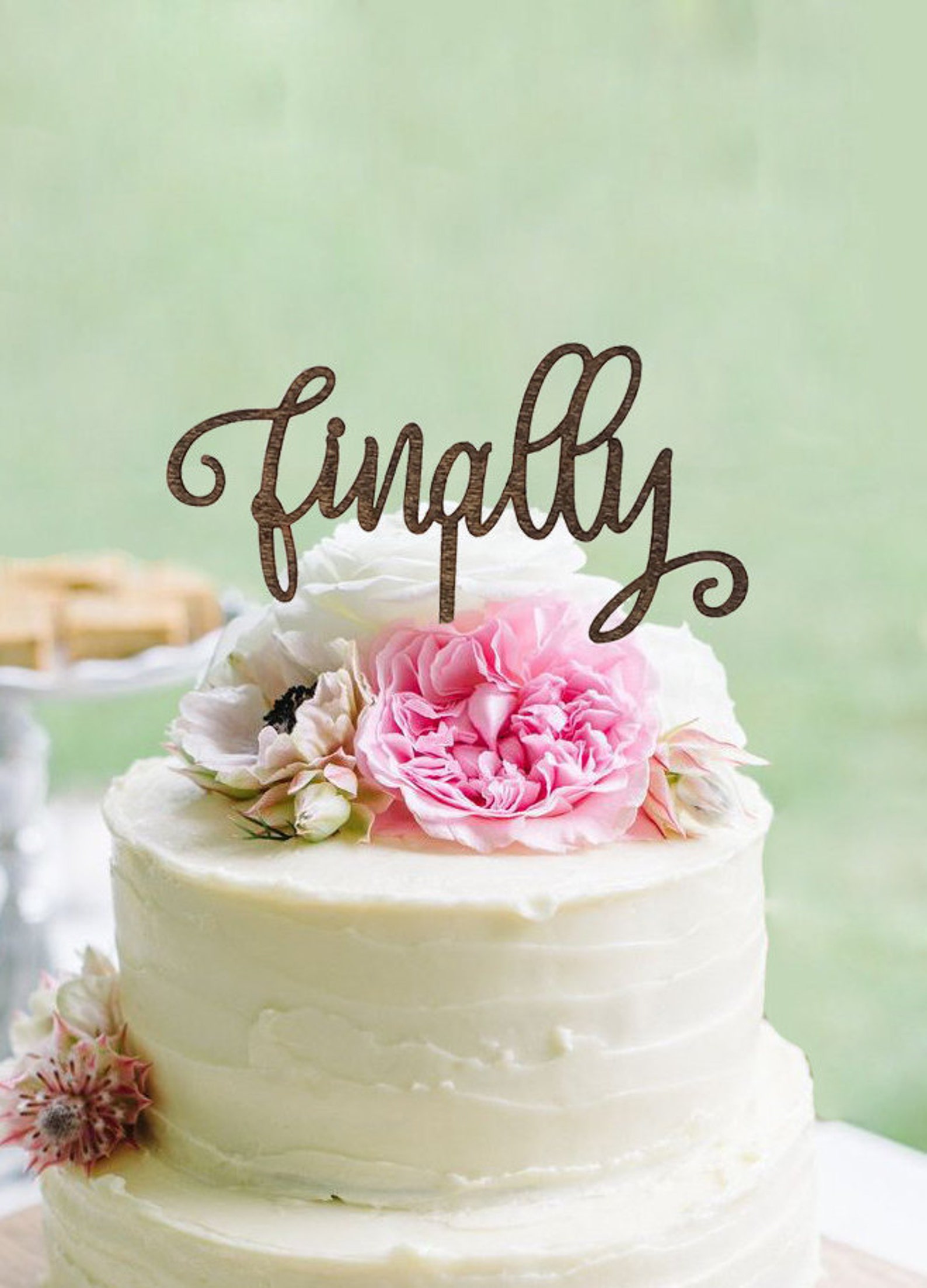 Rustic Wooden Finally Wedding Cake Topper Rustic Country | Etsy