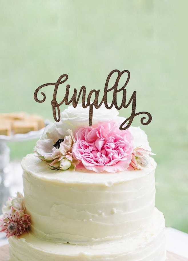 Rustic Wooden Finally Wedding Cake Topper Rustic Country | Etsy