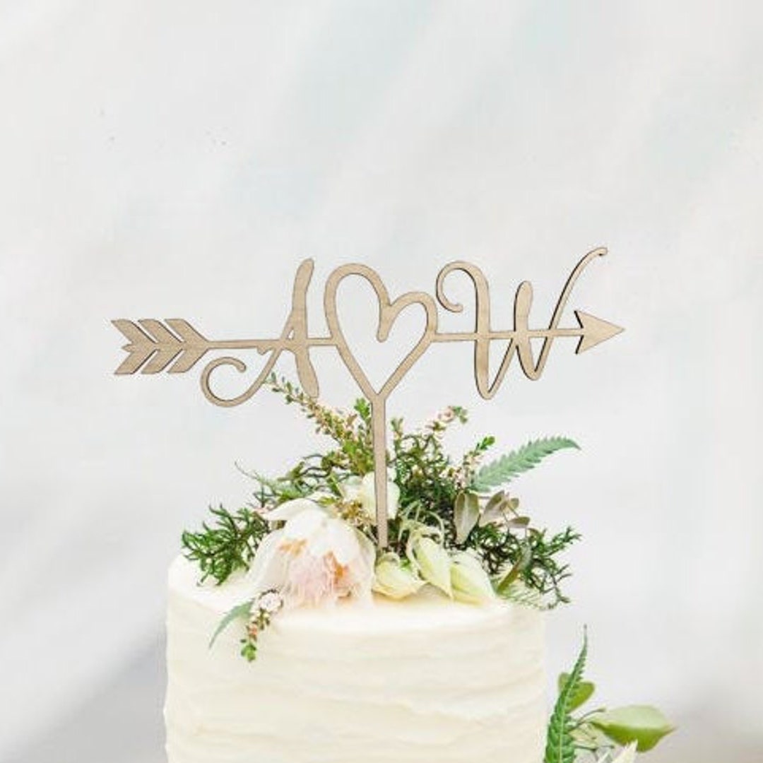 Rustic Wedding Arrow Cake Topper | Custom Cake Topper | Beach Wedding ...