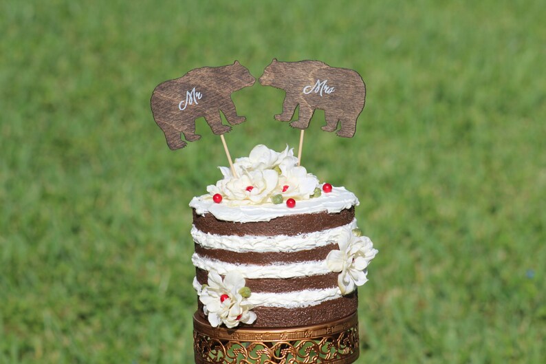 Bear Cake Topper Cupcake Topper Personalized Wedding | Etsy