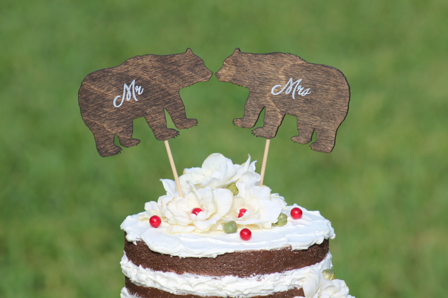 Bear Cake Topper Cupcake Topper Personalized Wedding | Etsy
