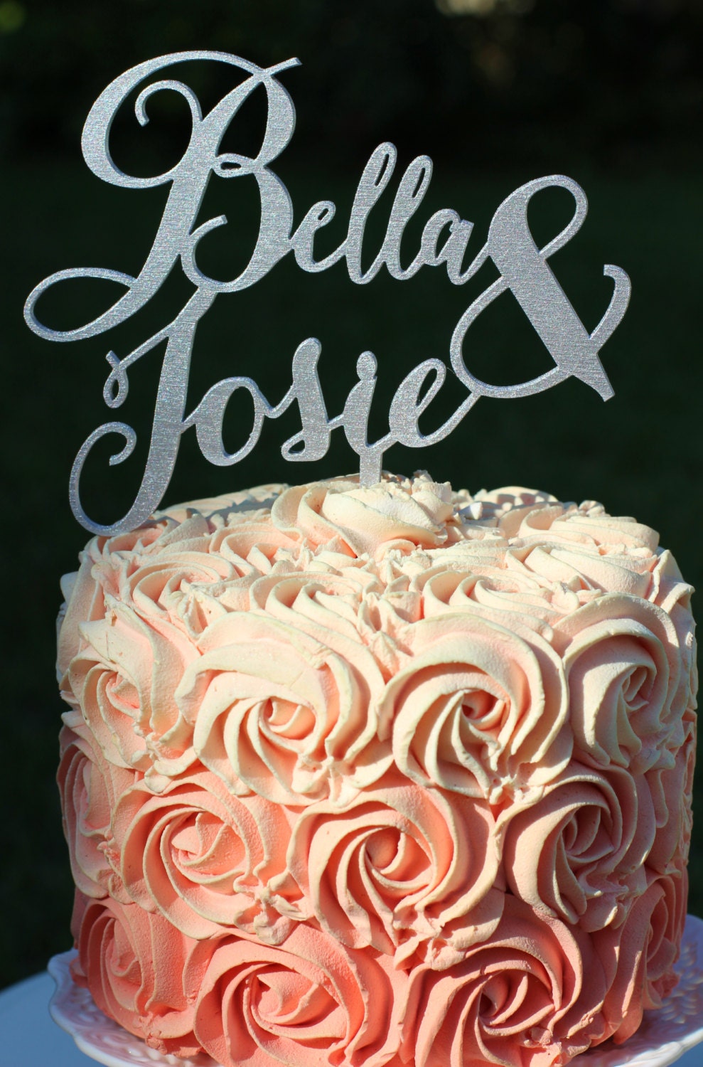 Silver Custom Wedding Cake Topper Wedding Cake Topper | Etsy