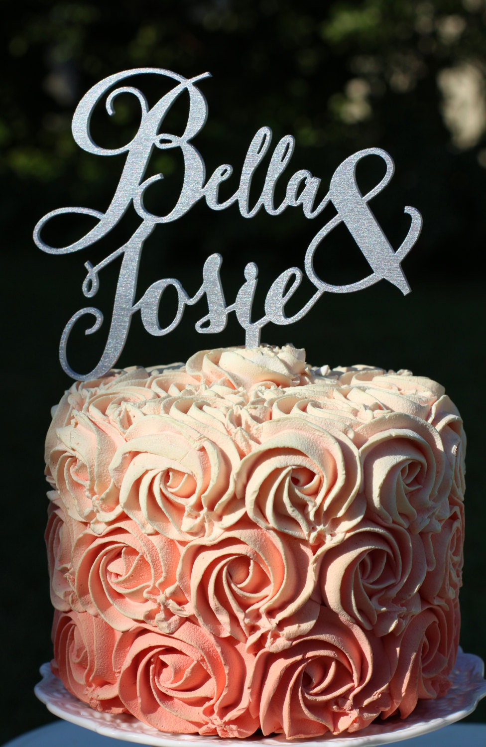 Silver Custom Wedding Cake Topper Wedding Cake Topper | Etsy