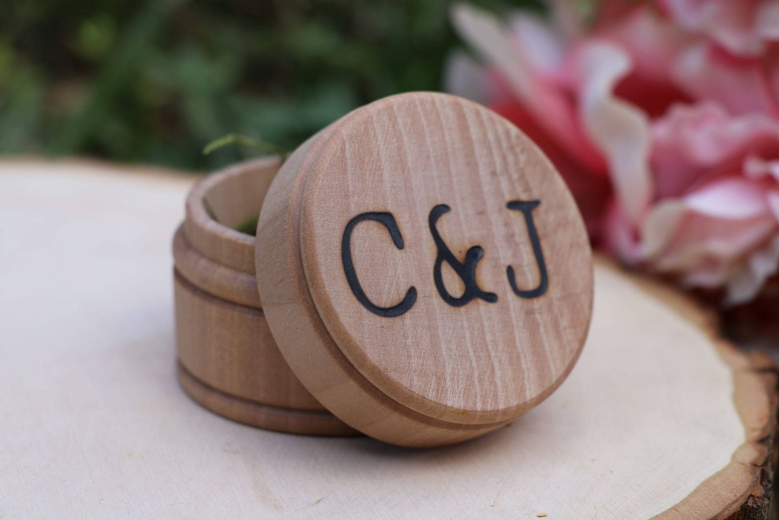 Rustic Wooden Ring Box - Wedding Ring Box - Personalized Gift - Wedding ...