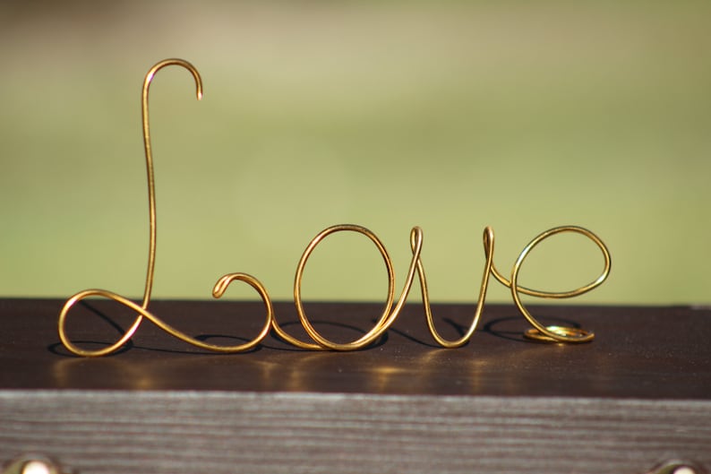 Gold Wire Love Wedding Cake Toppers - Decoration - Beach Wedding ...