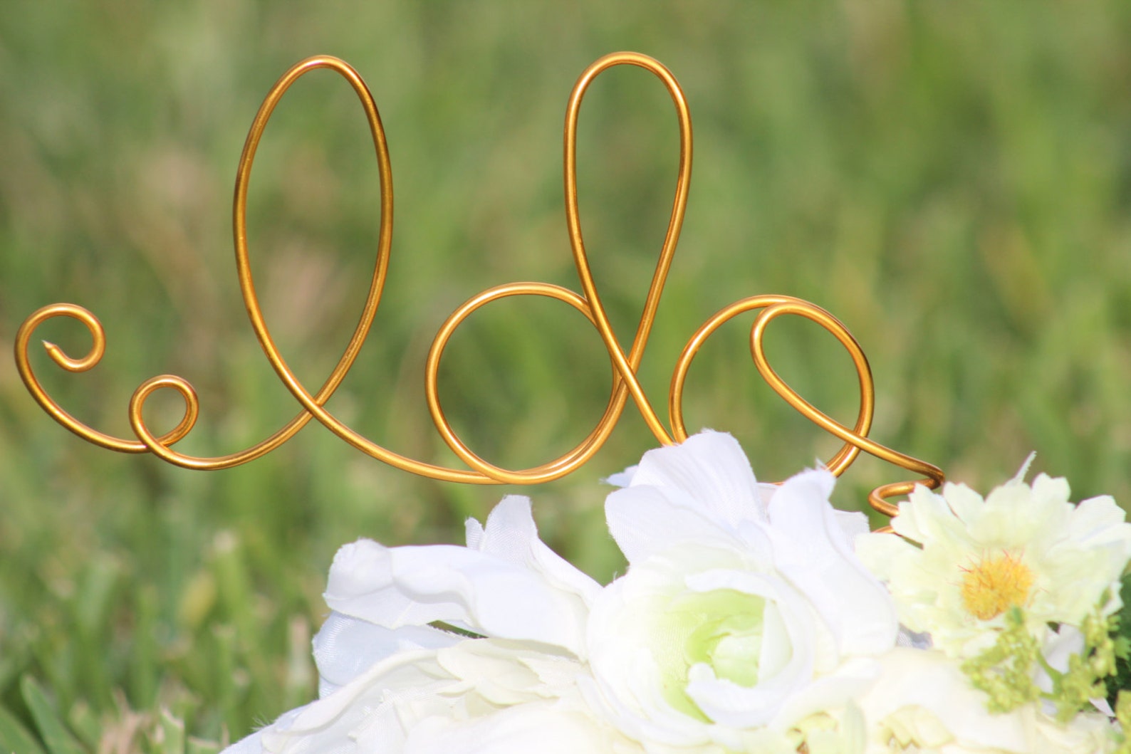 Gold Wire I DO Wedding Cake Toppers - Decoration - Beach Wedding ...